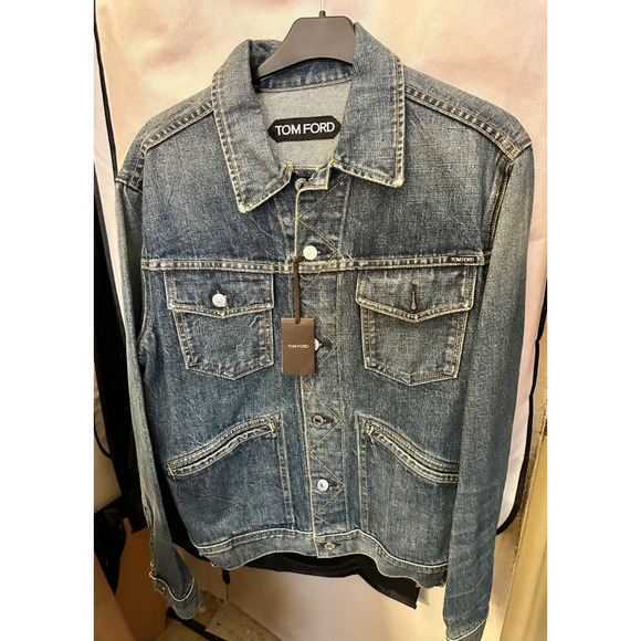 Tom Ford | Jackets & Coats | Tom Ford Washed Denim Jacket Blue Selvedge ...